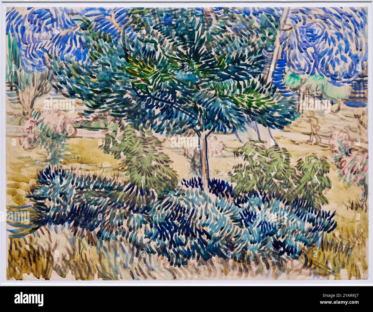 Tree and Bushes in the Garden of the Asylum, 1889, Vincent Van Gogh ...