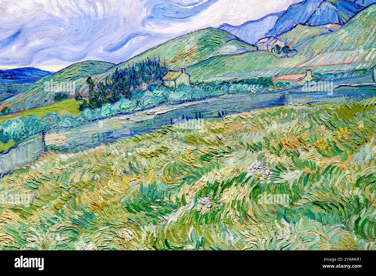 Detail, Landscape from Saint-Rémy (Wheatfield behind Saint-Paul ...
