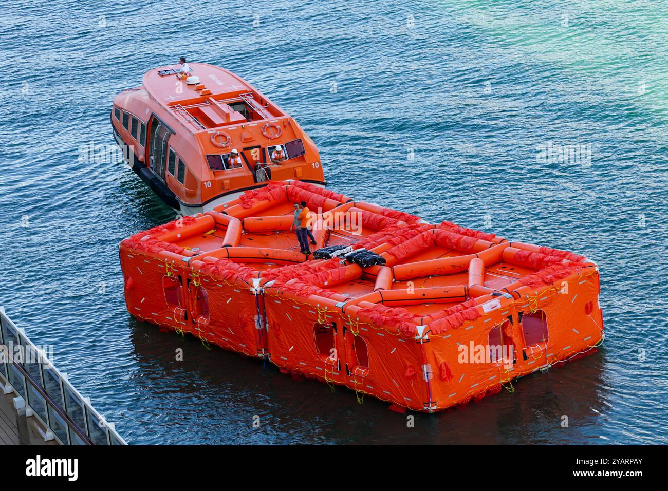 Large inflatable life raft hi-res stock photography and images - Alamy