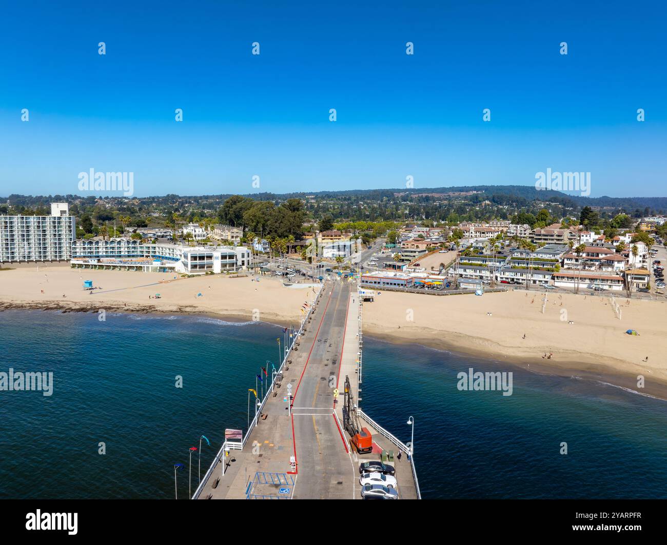 Aerial View of Santa Cruz Wharf and Beach in California Stock Photo - Alamy