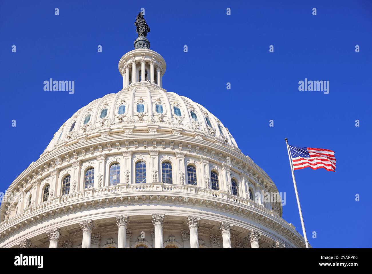 US Capitol in Washington DC with blue sky background, USA Stock Photo ...
