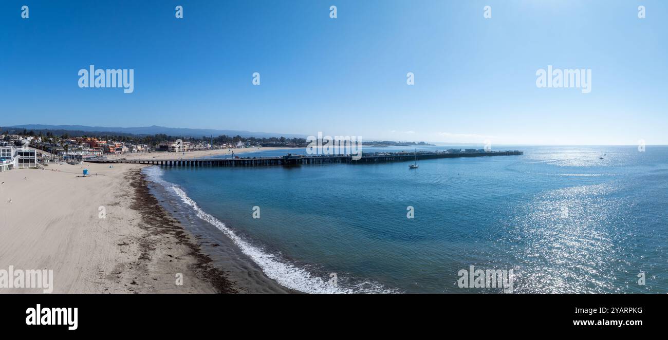 Aerial View of Santa Cruz Wharf and Beach in California Stock Photo - Alamy