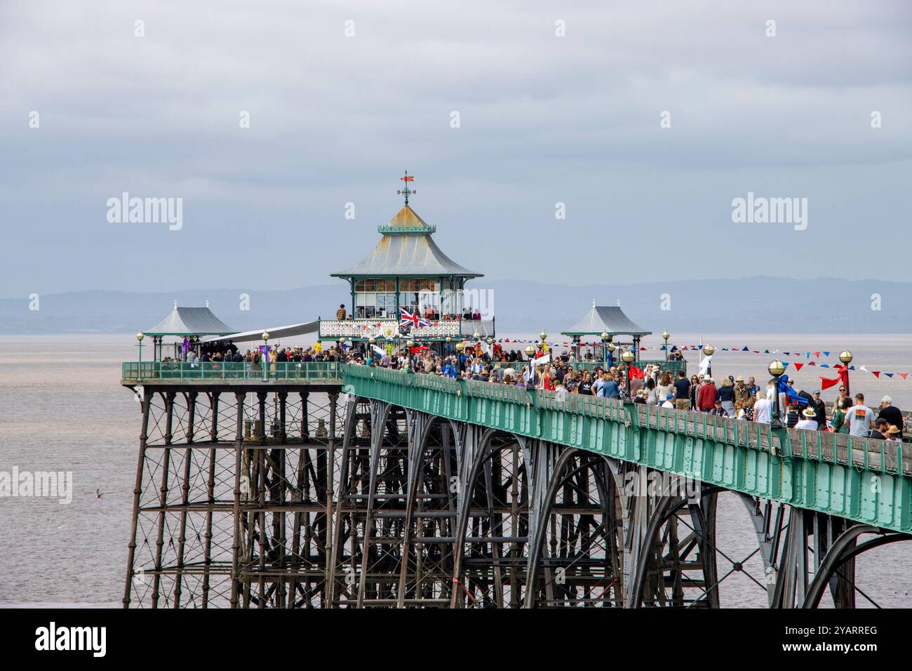 Clevedon Pier, celebrations for the coronation of King Charles Stock ...