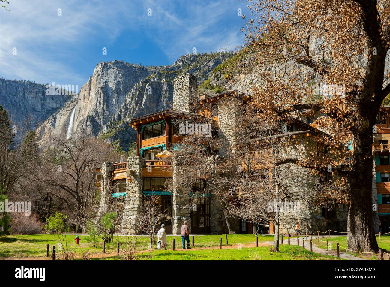 Exterior view of the famous The Ahwahnee hotel at Yosemite National ...
