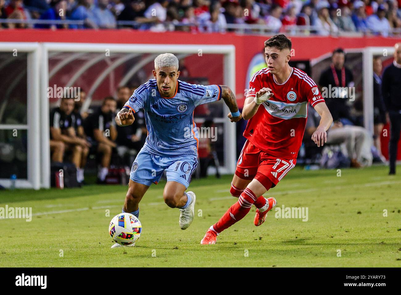 Brian Gutiérrez of Chicago FIRE FC battling at Soldier Field on July ...