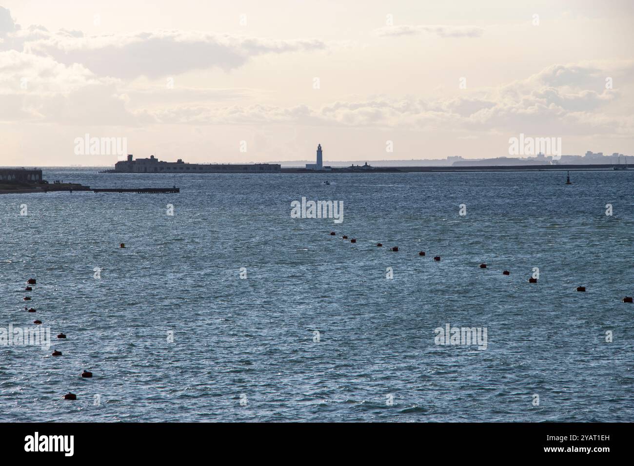 Hurst Spit and Hurst Point Lighthouse, from Yarmouth Isle of Wight, UK ...