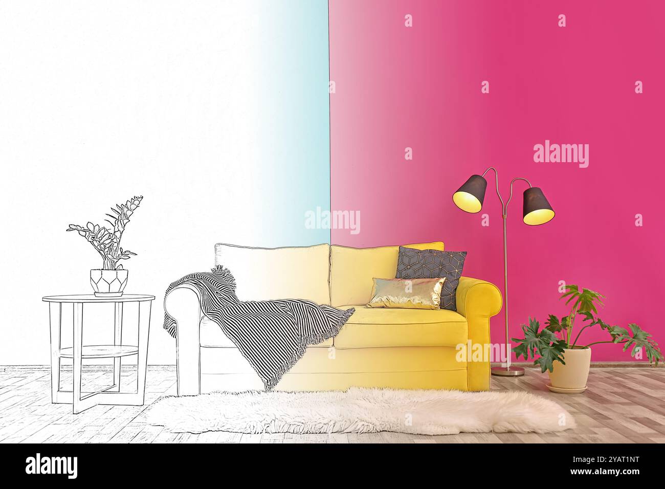 Drawing home art color combination hi-res stock photography and images ...