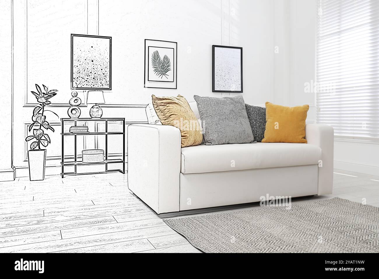 Drawing home art color combination hi-res stock photography and images ...