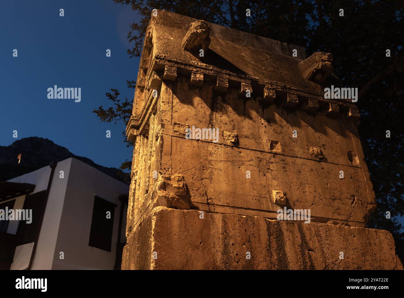 Ruined Kings Tomb at night. Kas, Turkey Stock Photo - Alamy
