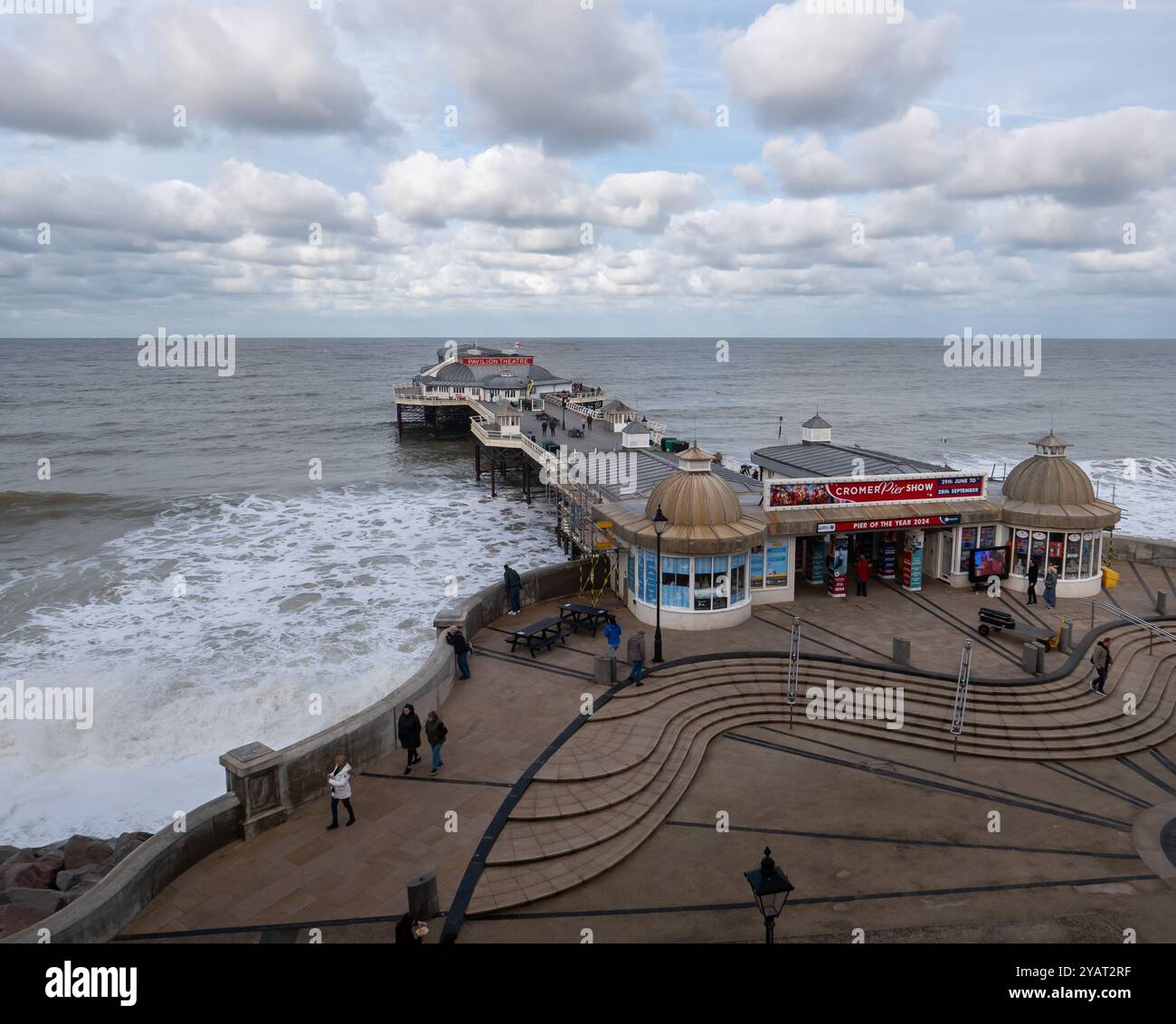 Victorian pier in the seaside town of Cromer on the North Norfolk coast ...