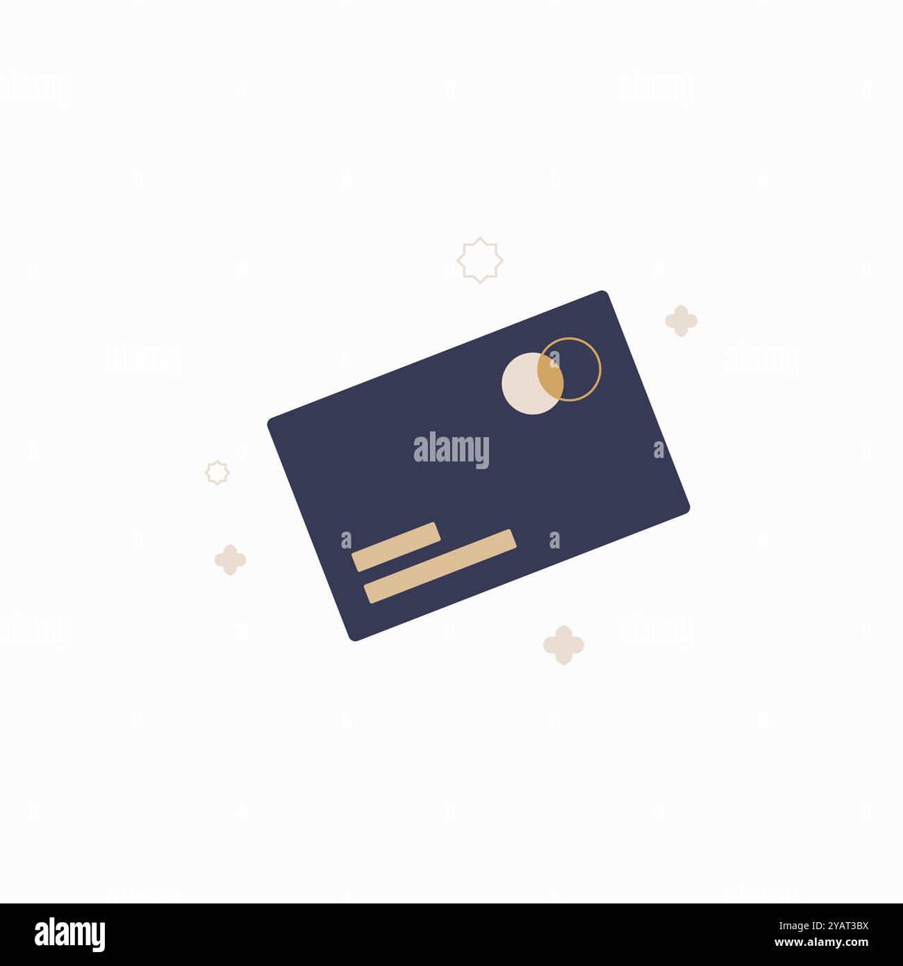 Credit card in flat vector illustration symbolizing digital payment ...