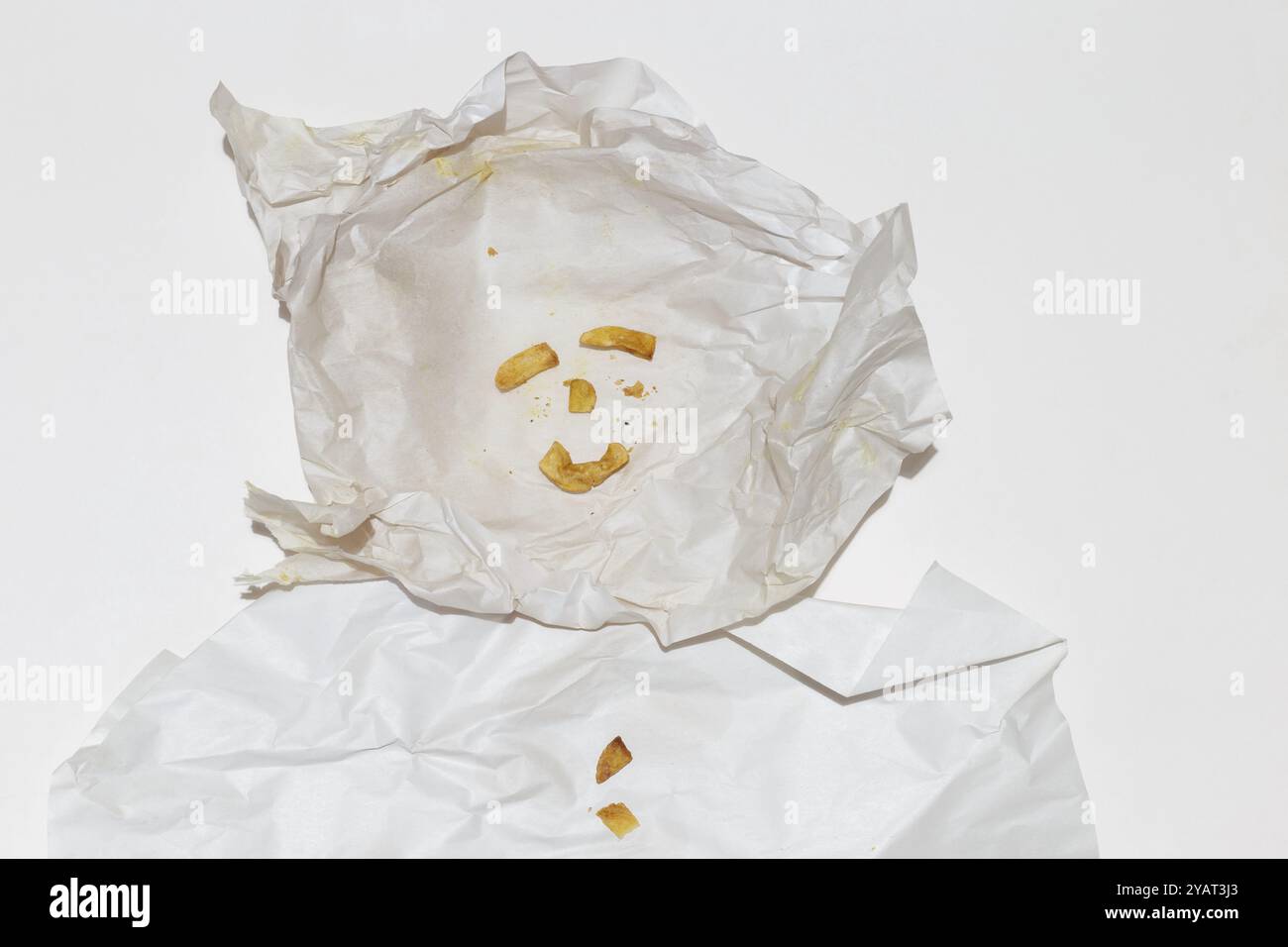 A Small Amount of Scrap Chips on Grease Stained Paper Stock Photo - Alamy