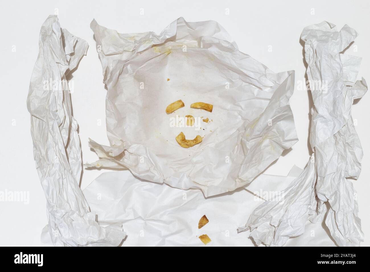 A Small Amount of Scrap Chips on Grease Stained Paper Stock Photo - Alamy