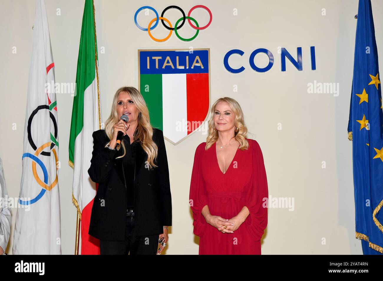 Rome: CONI Ballroom. "Marche a region on the podium 2024" Award. In the ...