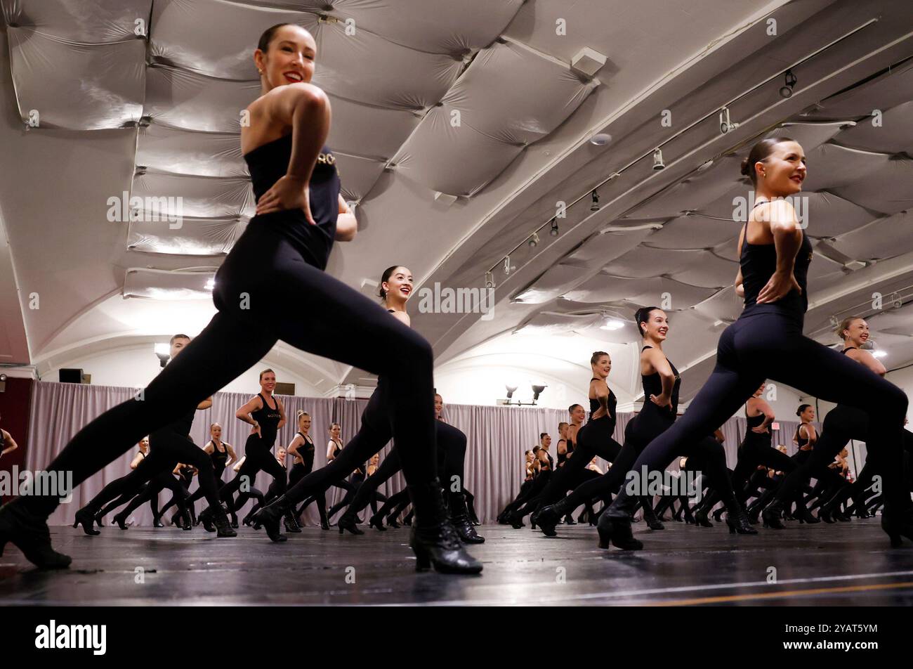 New York, United States. 15th Oct, 2024. The Radio City Rockettes hold ...