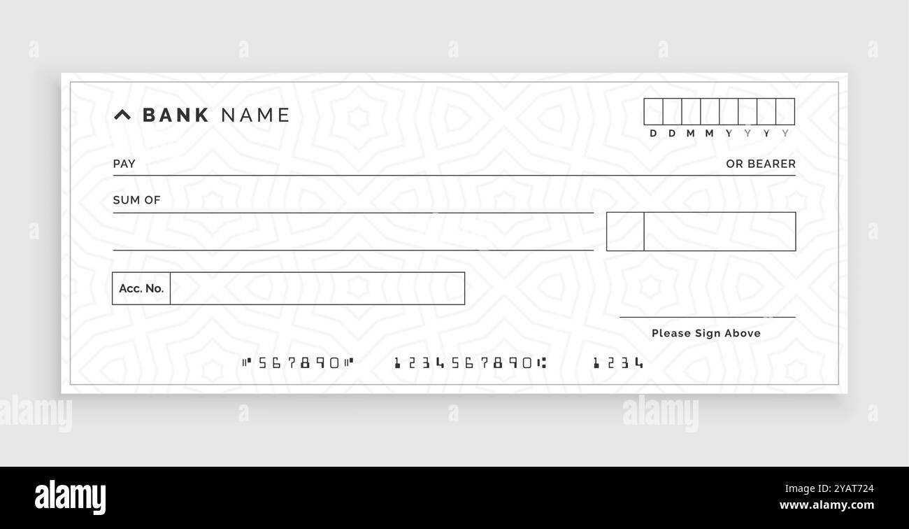 simple bank check, cheque voucher template vector Stock Vector Image ...