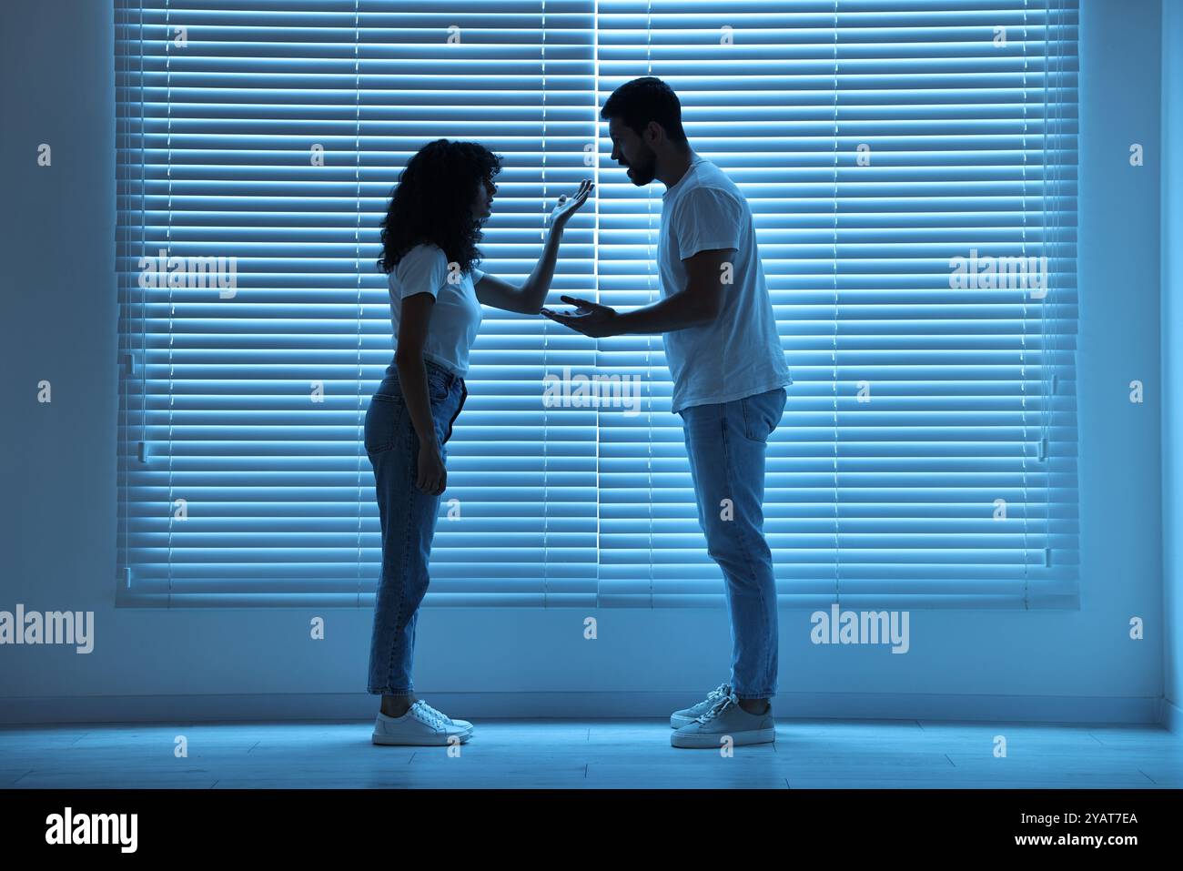Couple arguing home night hi-res stock photography and images - Alamy