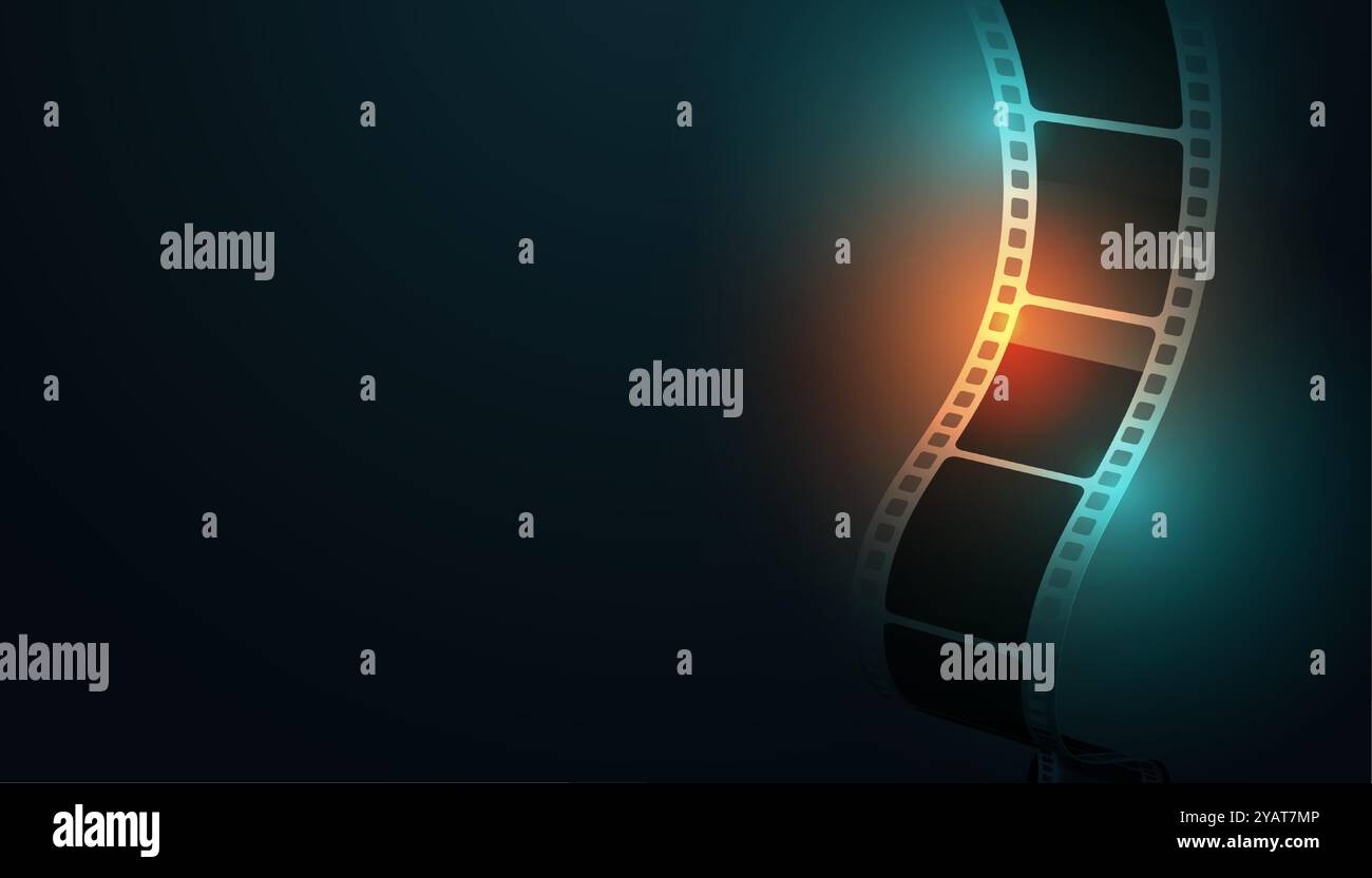 shiny film negative cinema background with text space vector Stock ...