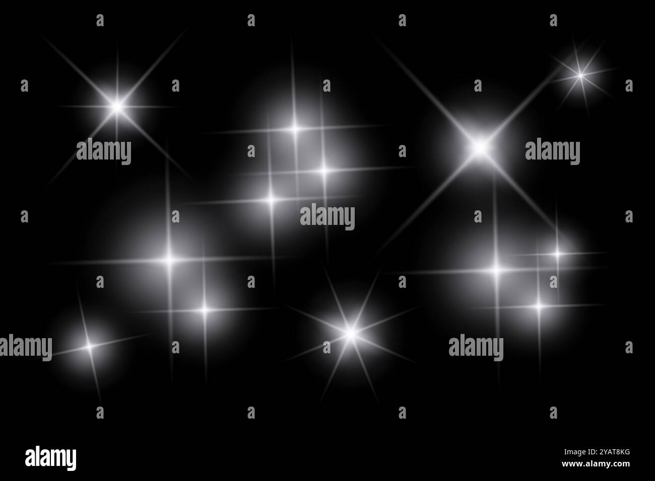 White sparkle lights, flashing lights, light effects, sunlight lens flare, glowing ray beams ...