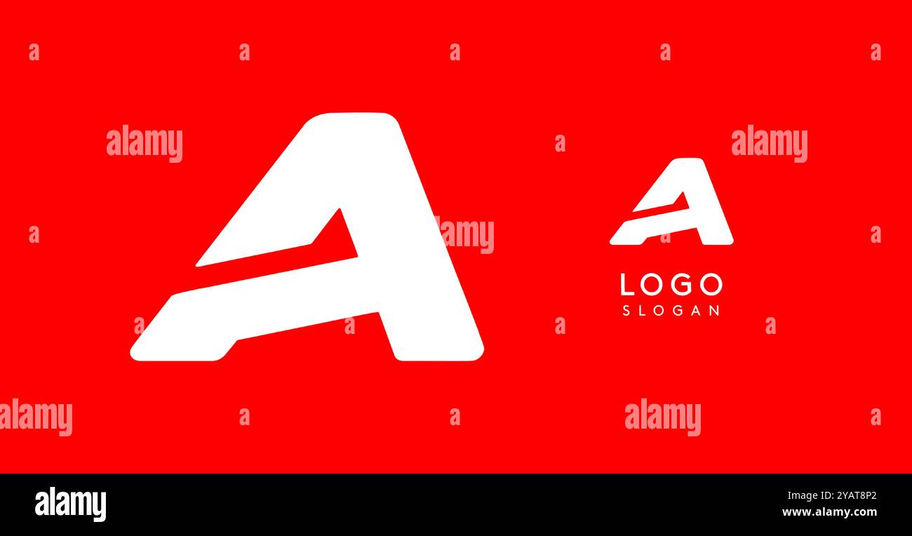 Bold angular letter A, geometric cutouts, minimalist sporty style ...