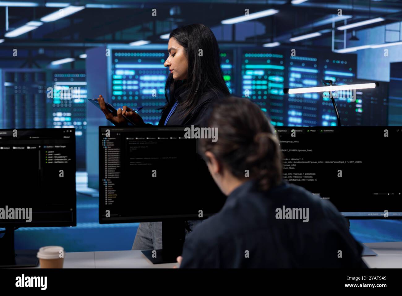 System administrator running script hi-res stock photography and images ...