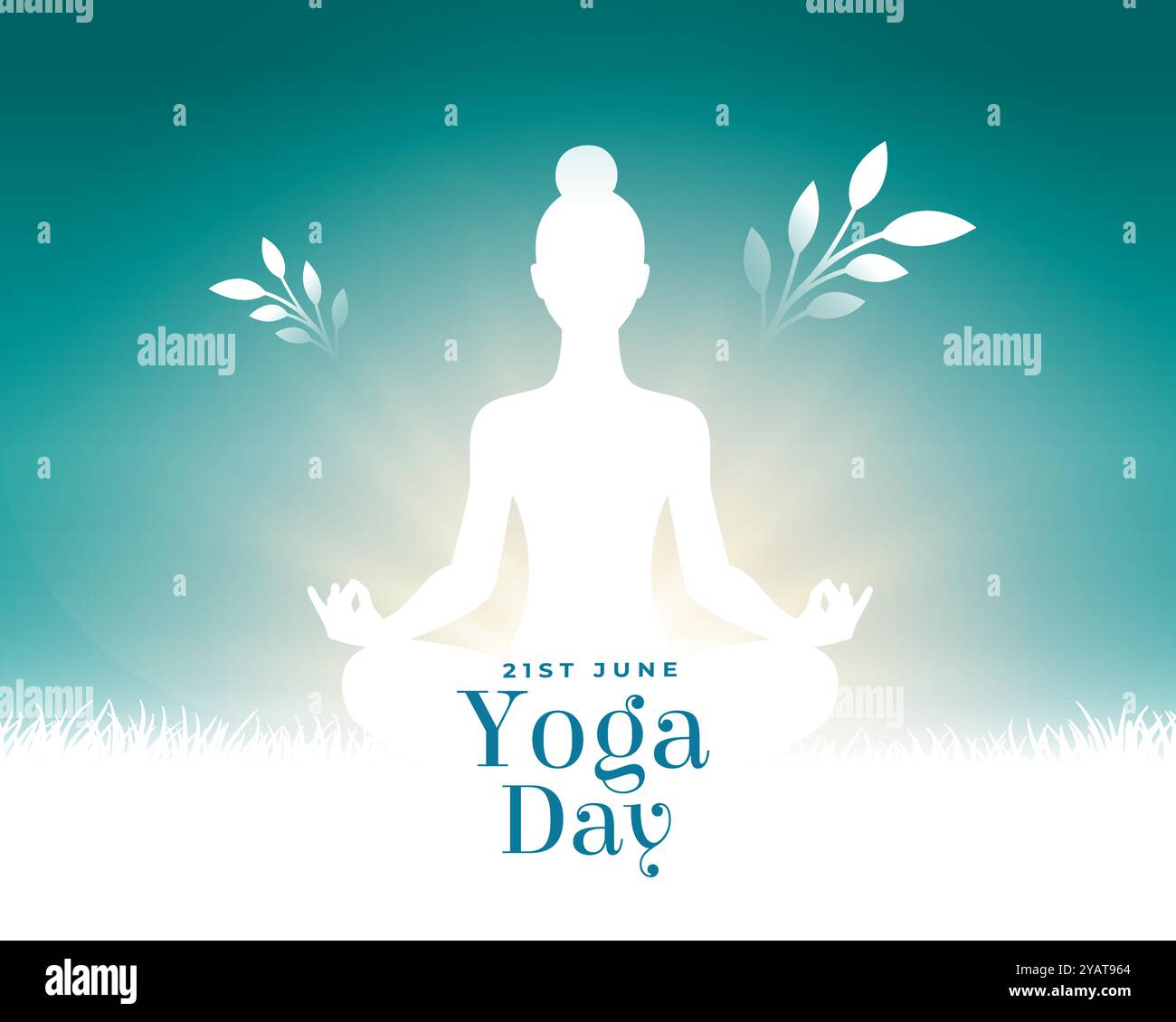 international yoga day event poster with leaves and light effect vector ...