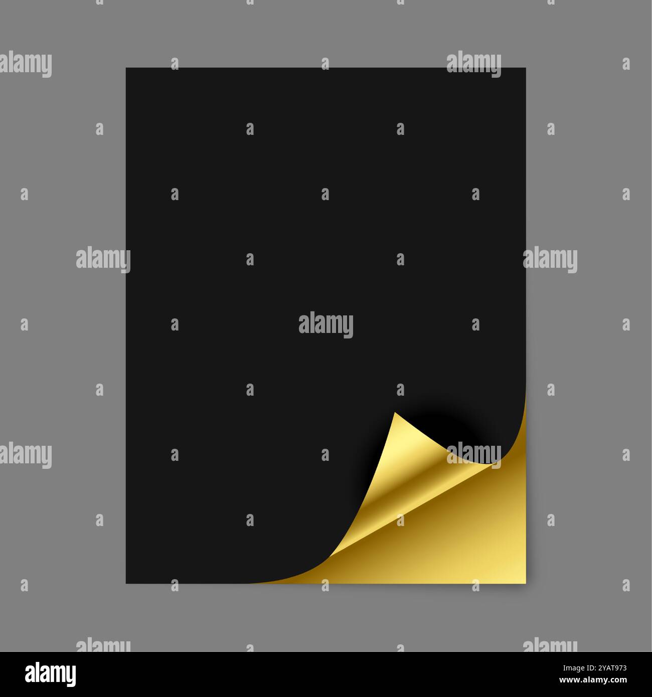 3d style golden empty page fold template with shadow effect vector ...