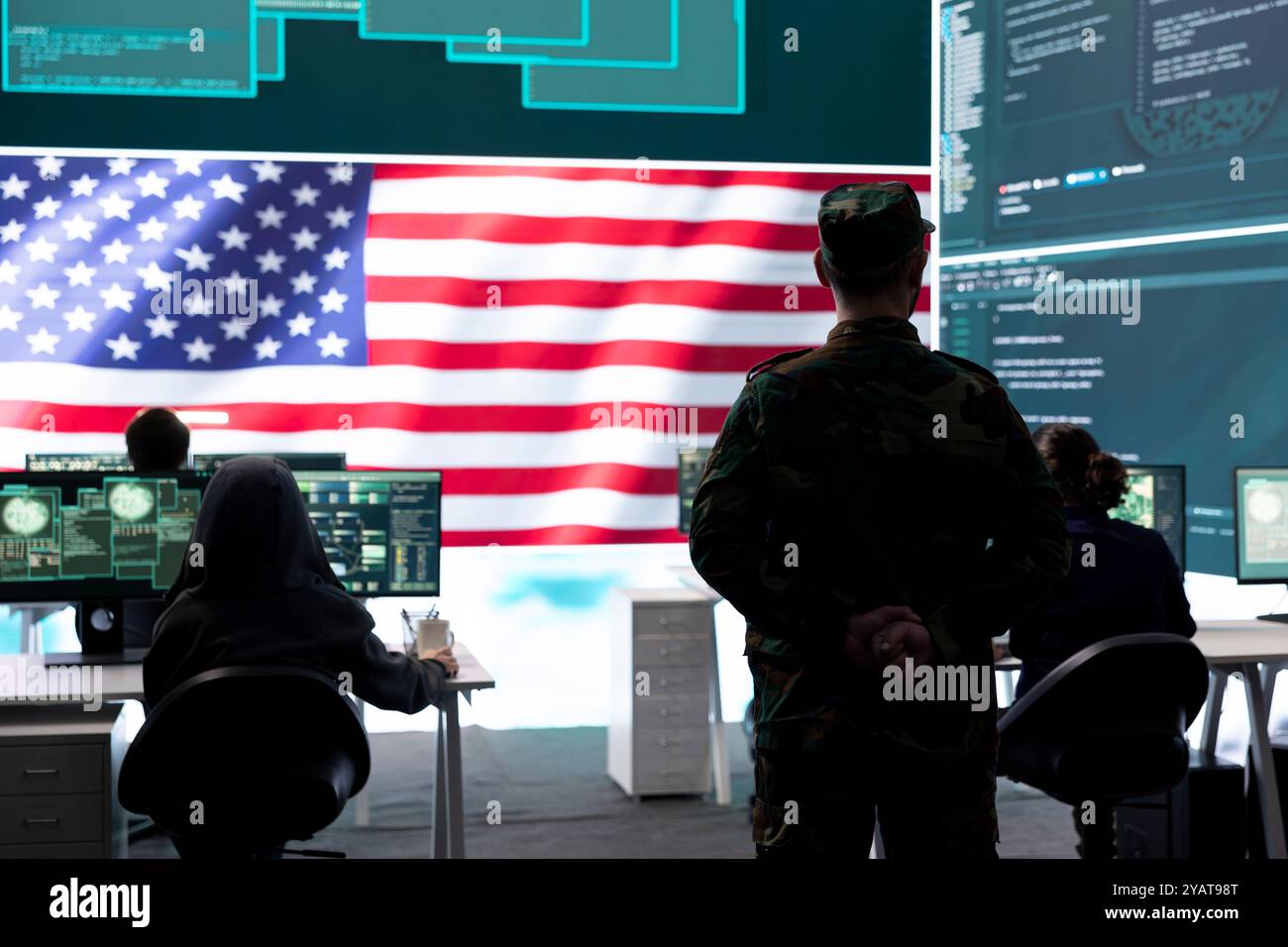 US army official working on ensuring servers protection and state ...