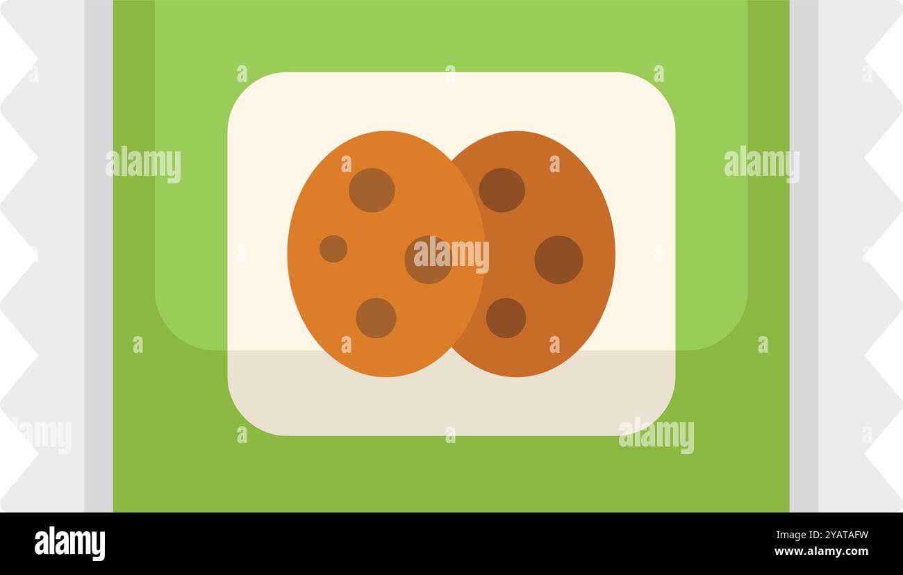 Two chocolate chip cookies Stock Vector Images - Alamy