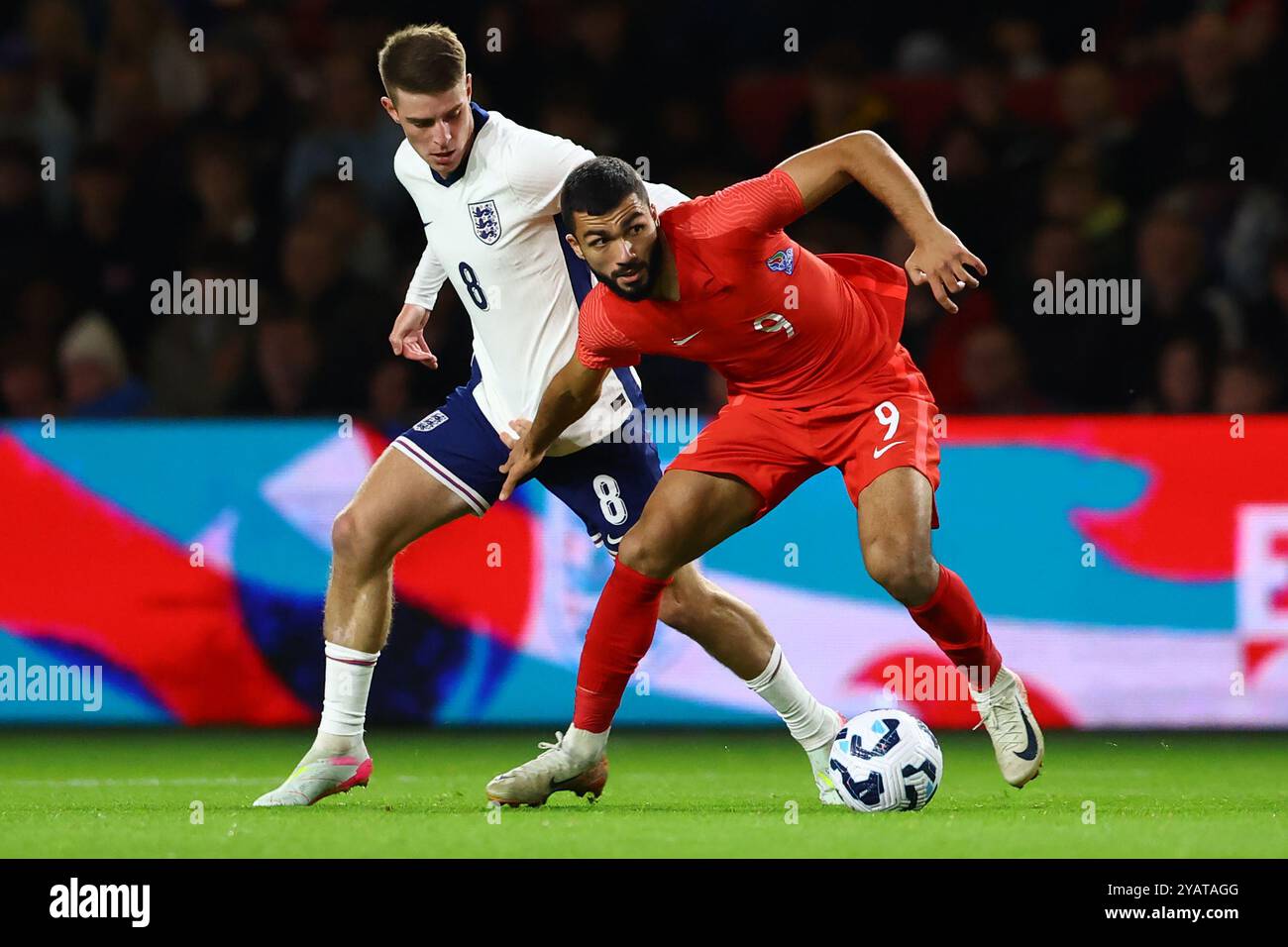 Bristol, England, 15th October 2024. Alex Scott of England battles for possession with Musa ...