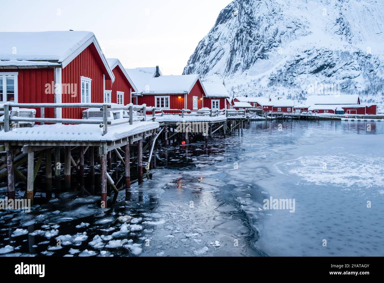 Reine village with traditional rorbu houses on Lofoten islands in ...