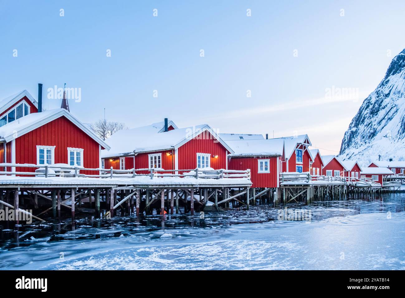Reine village with traditional rorbu houses on Lofoten islands in ...