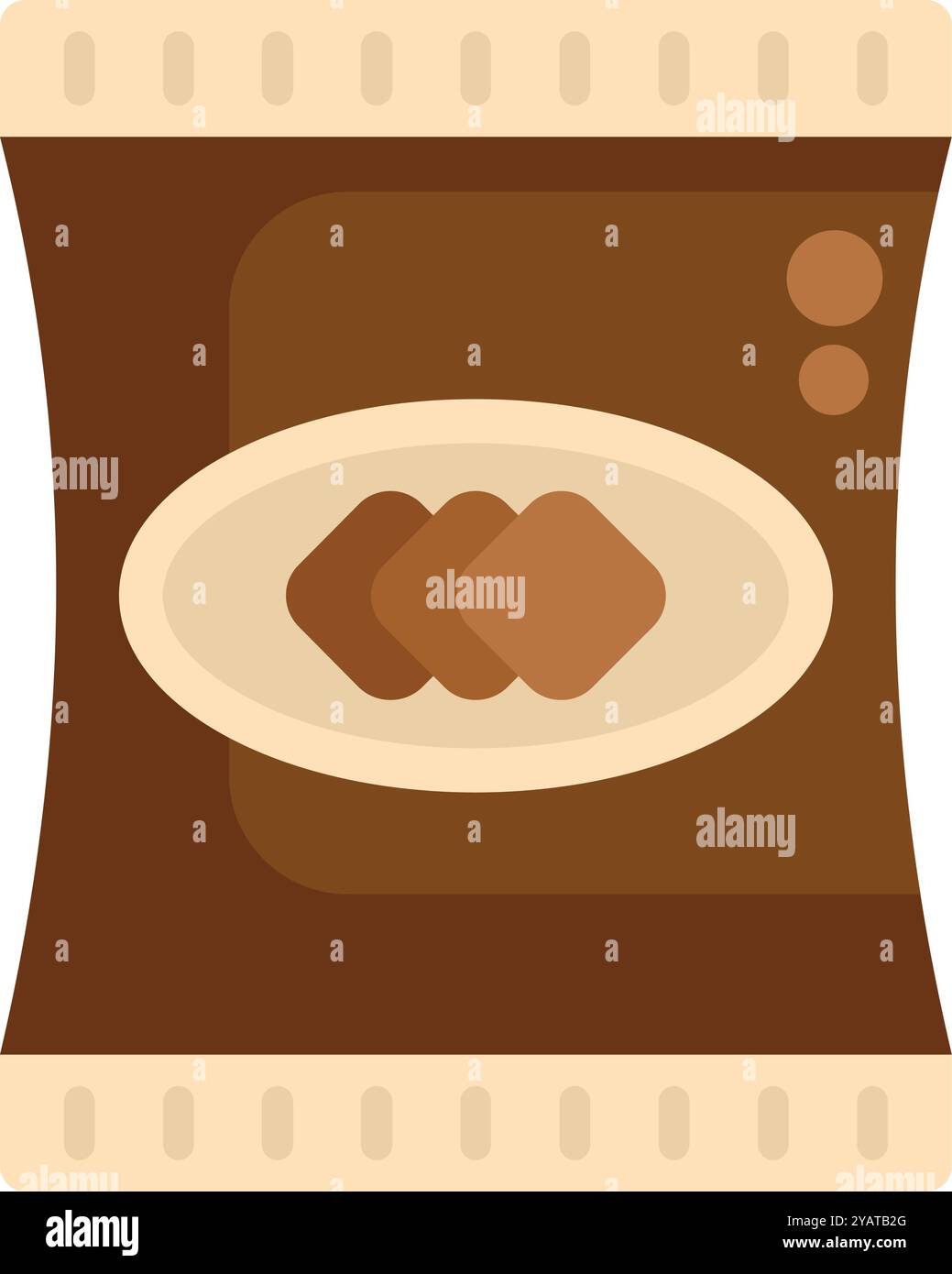 Brown flow pack with transparent window displaying product, usually ...