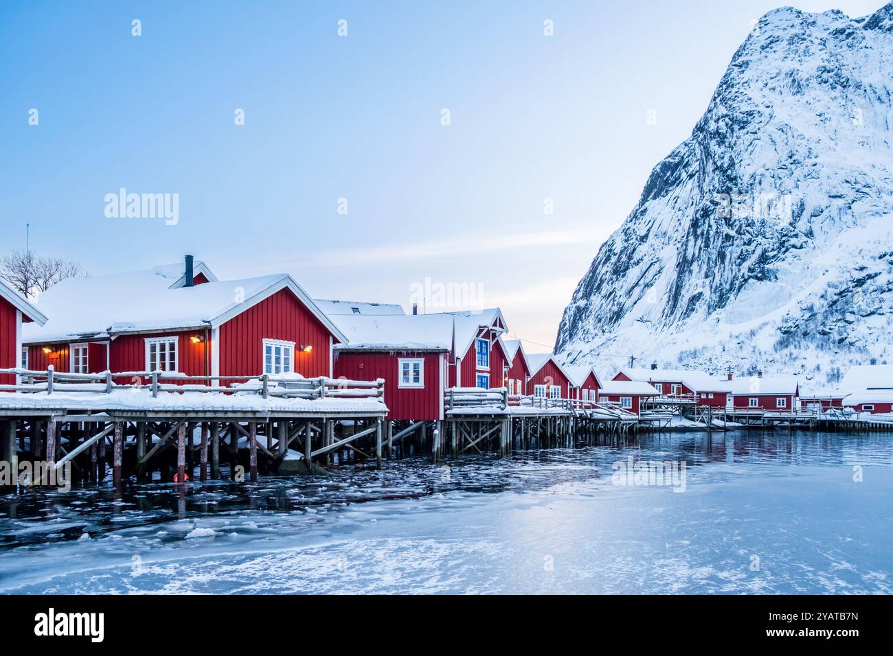 Reine village with traditional rorbu houses on Lofoten islands in ...
