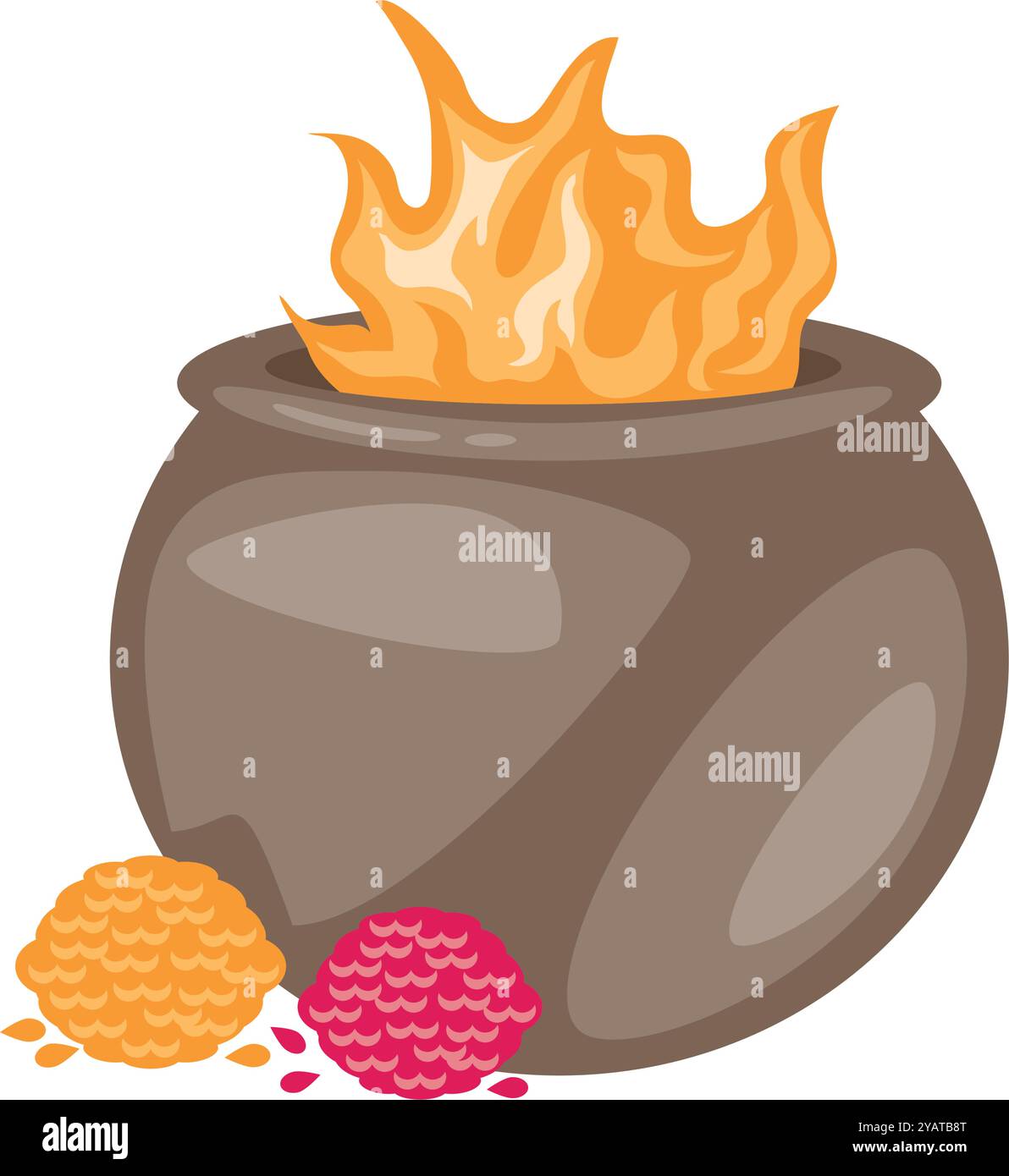 kalash puja on fire with flowers Stock Vector Image & Art - Alamy