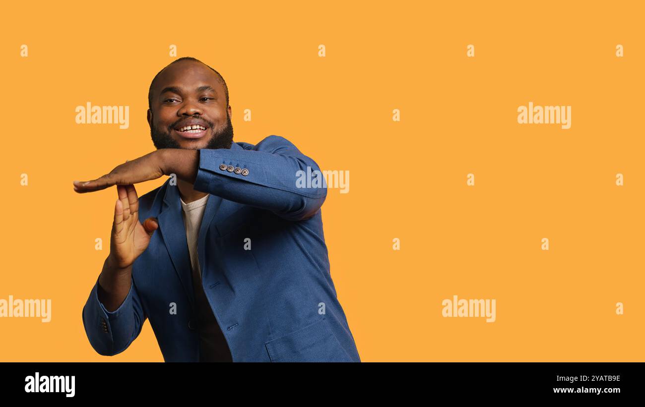 African american man doing timeout hi-res stock photography and images ...
