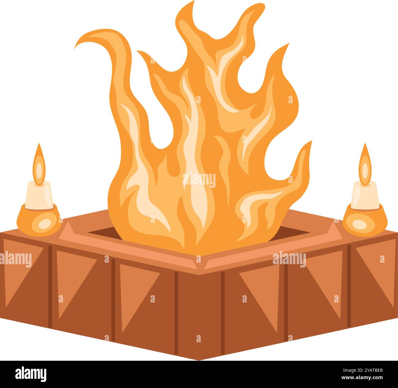 havan kund with two candles Stock Vector Image & Art - Alamy