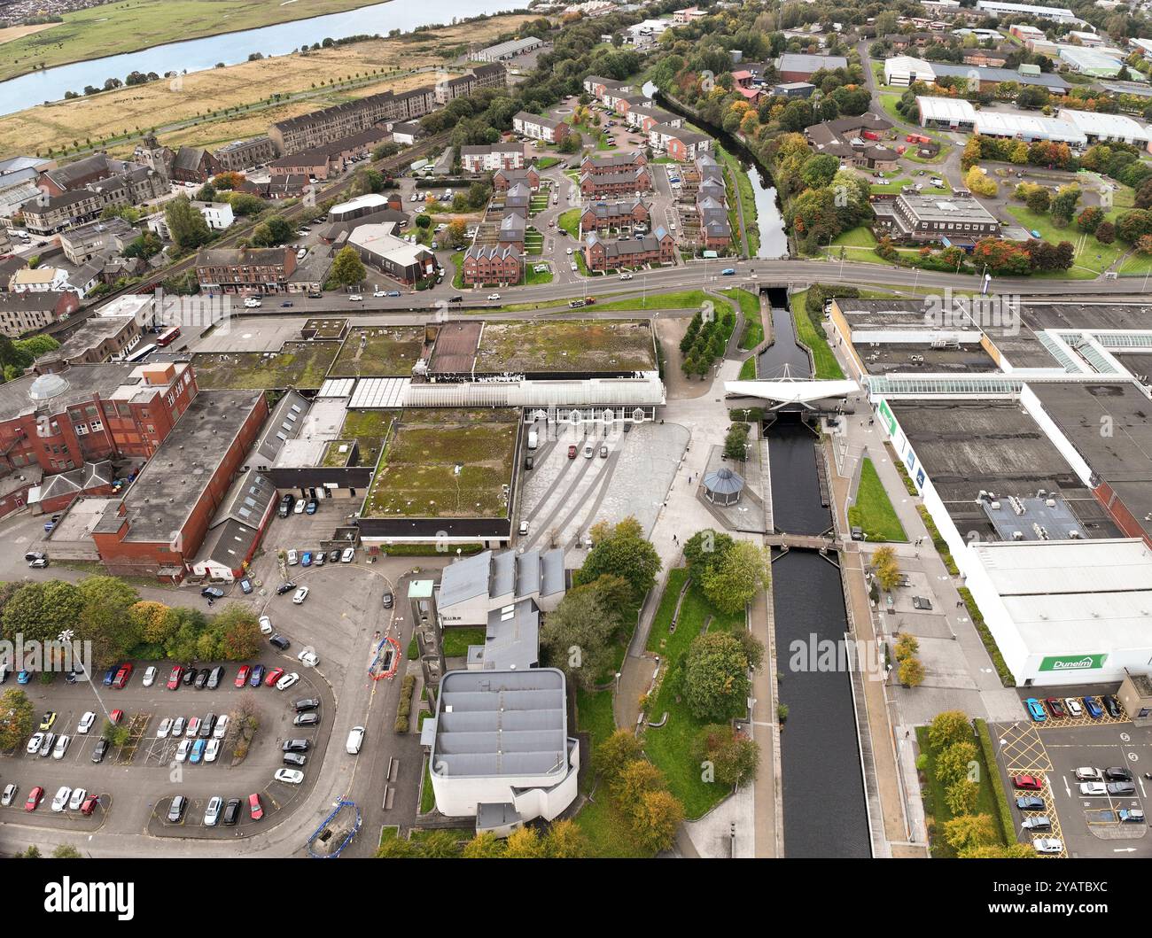 Aerial drone view of Clydebank Scotland Stock Photo - Alamy