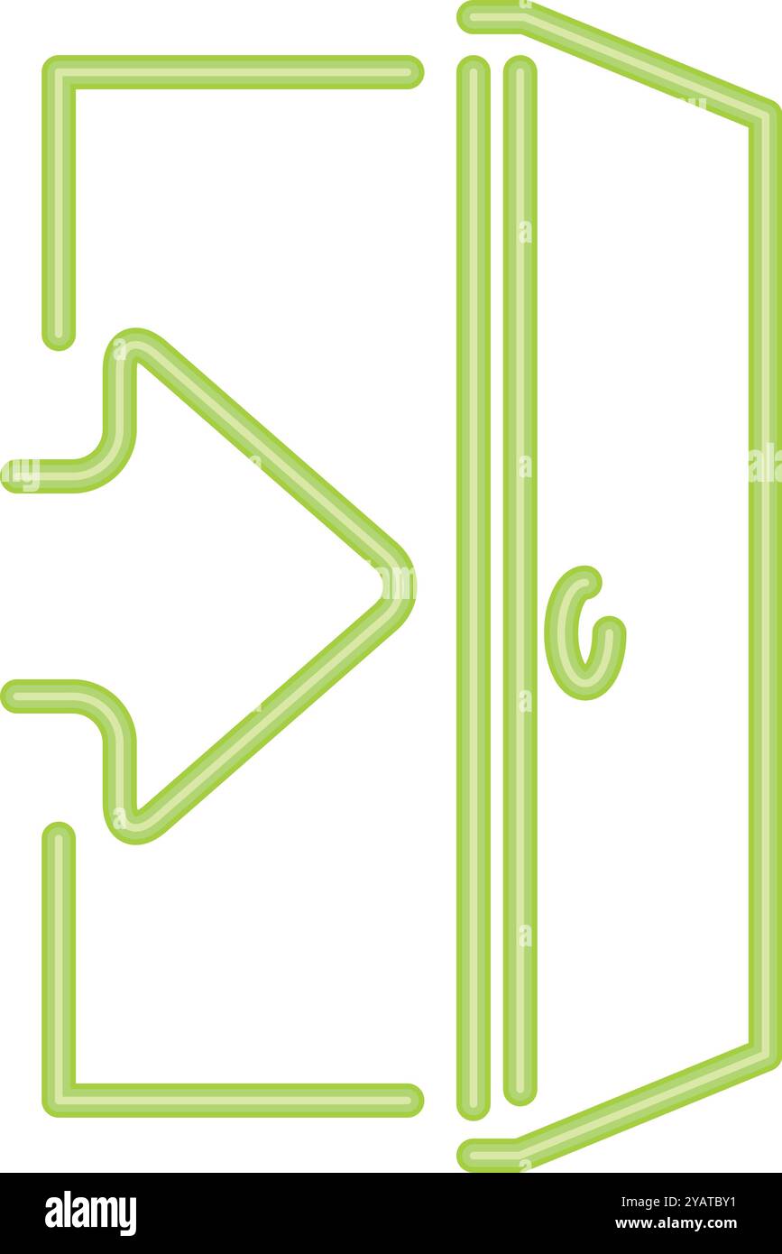 entrance door informative signal neon light Stock Vector Image & Art ...