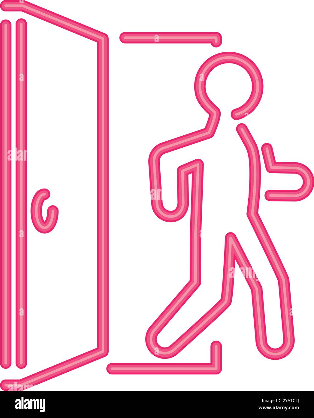 Pink glowing exit sign Stock Vector Images - Alamy