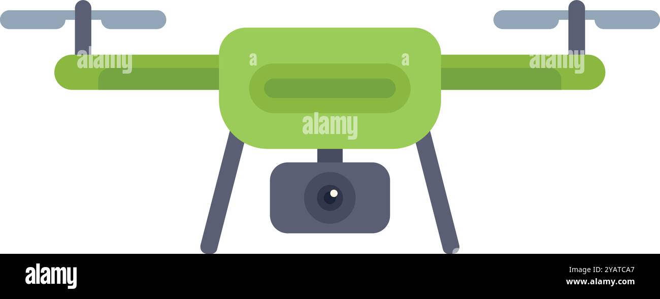 Green drone with camera is taking aerial footage Stock Vector Image ...