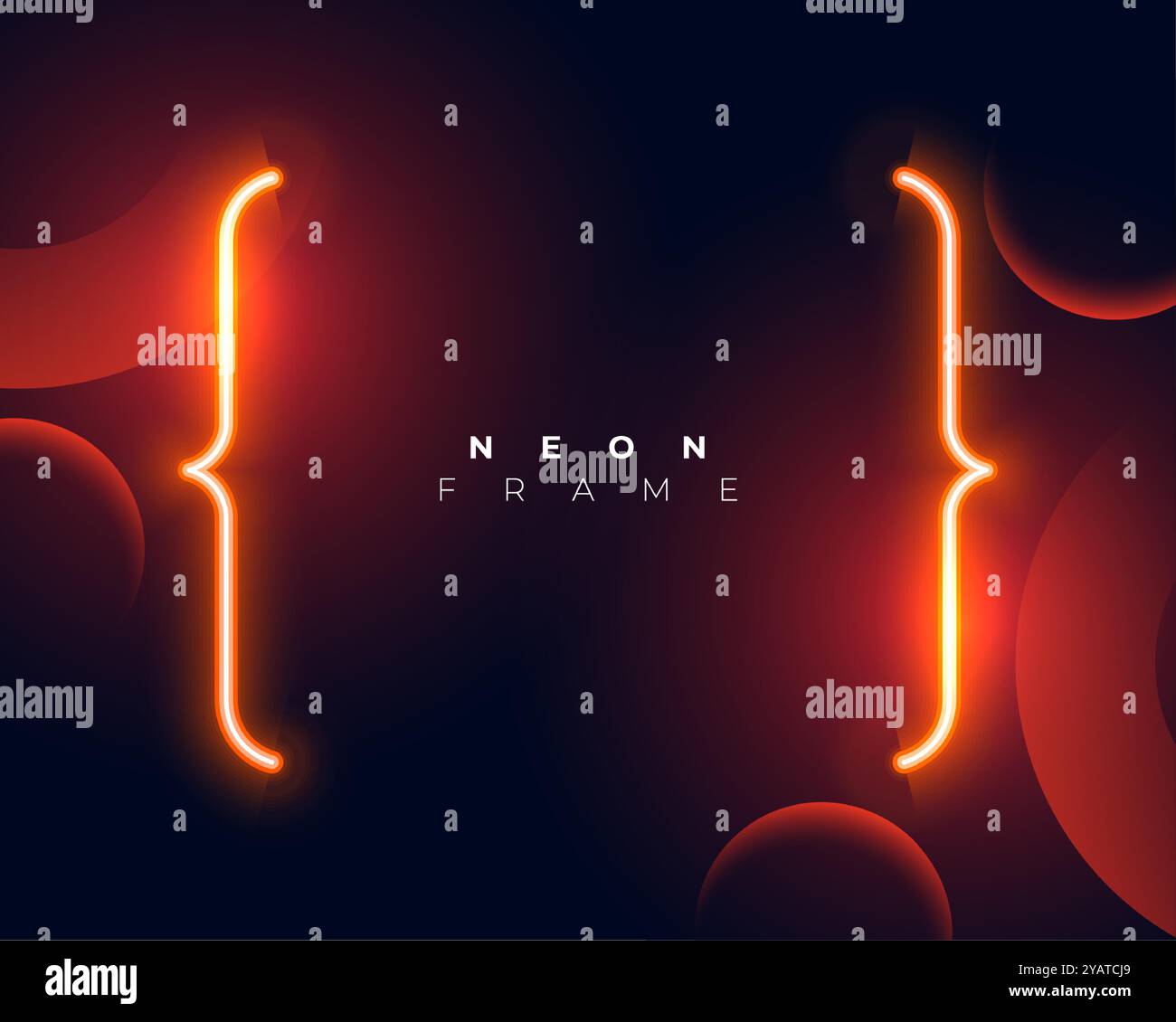 glowing orange color neon bracket with empty space vector Stock Vector ...