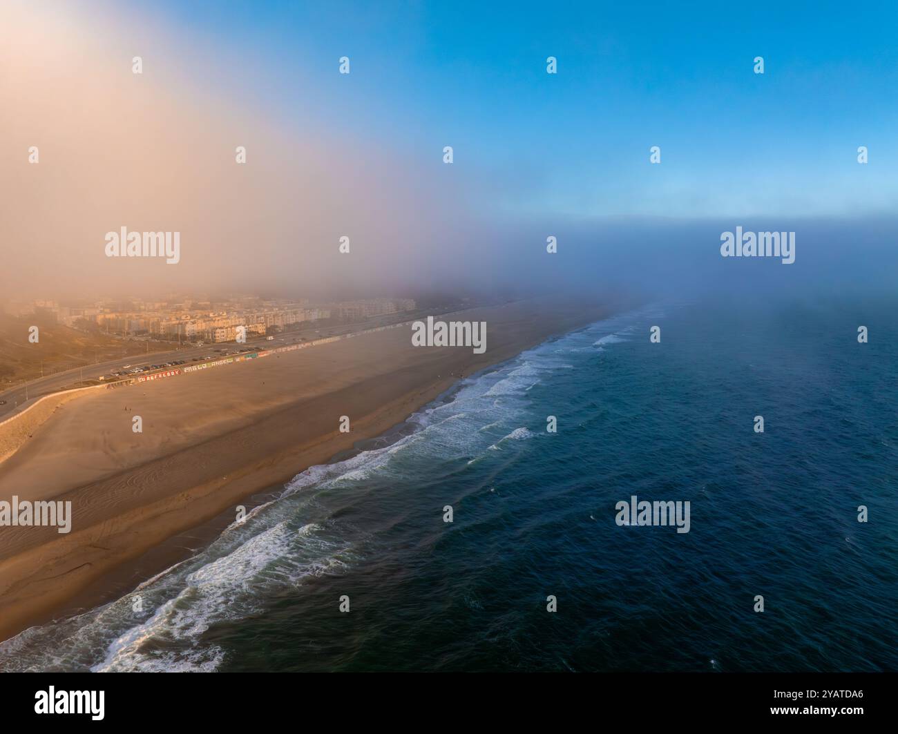 Aerial view rolling fog coastal hi-res stock photography and images - Alamy