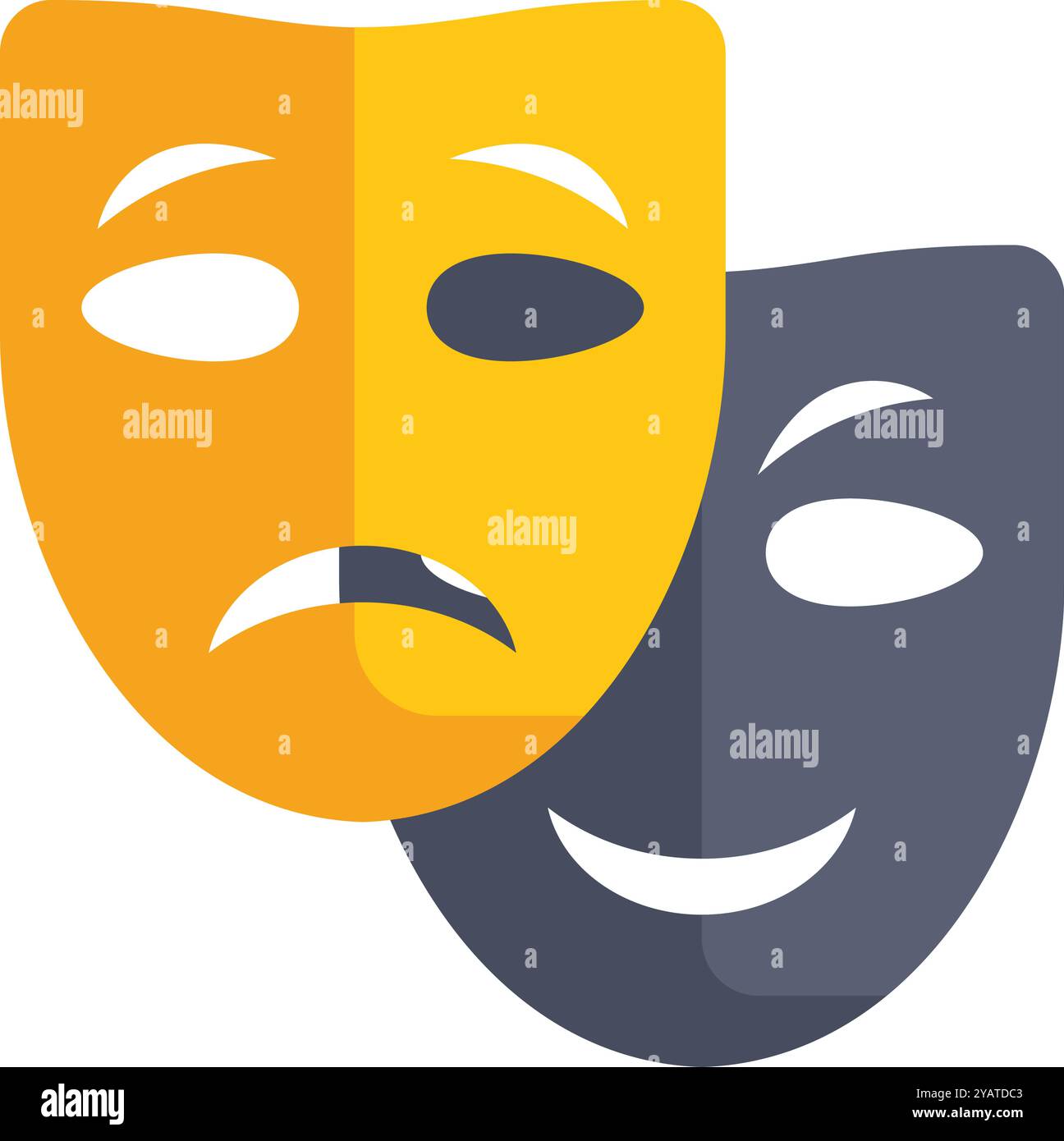 Two theater masks representing comedy and tragedy, symbolizing the ...
