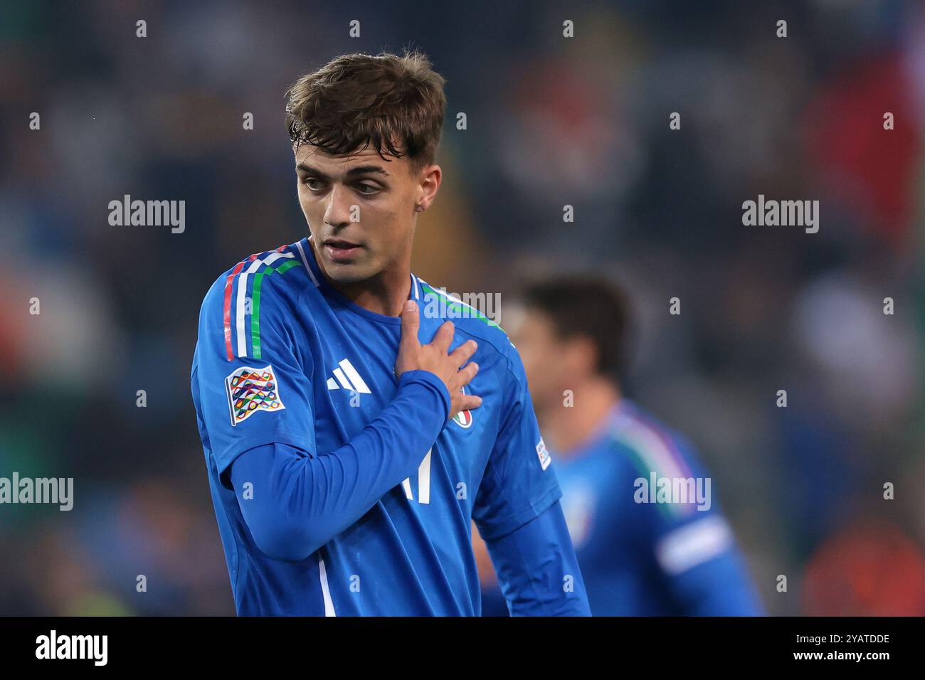 Udine, Italy. 14th Oct, 2024. Daniele Maldini of Italy on his full ...