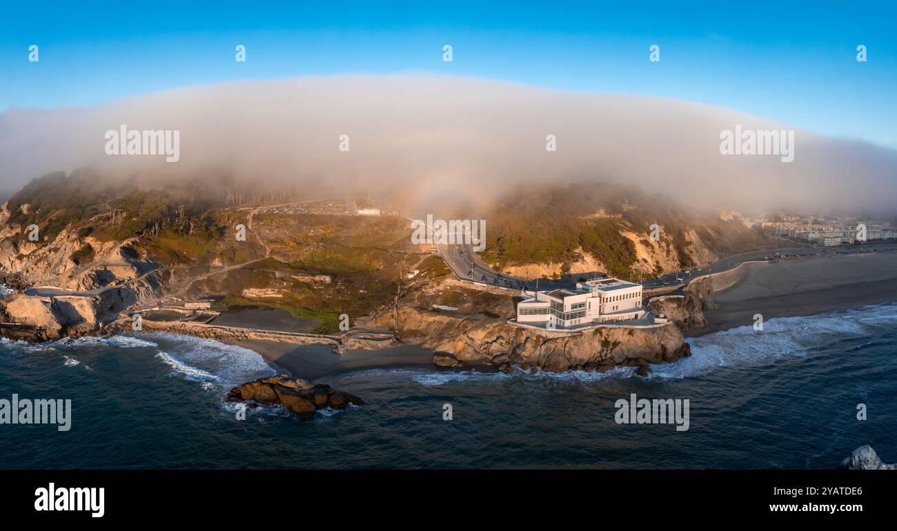 Aerial View of Cliff House on San Francisco's Rocky Coastline Stock ...