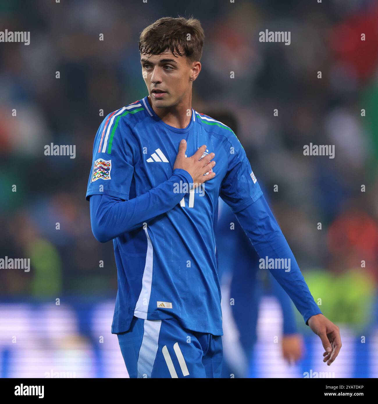 Udine, Italy. 14th Oct, 2024. Daniele Maldini of Italy on his full ...