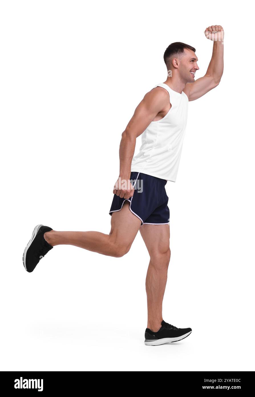 Sportsman practicing running on Cut Out Stock Images & Pictures - Alamy