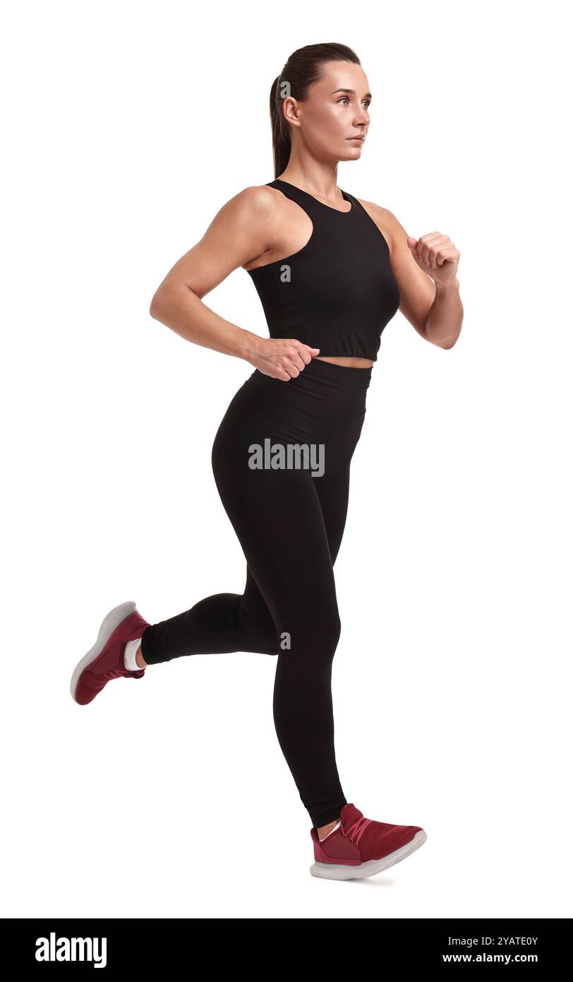 Woman runner running marathon Cut Out Stock Images & Pictures - Alamy