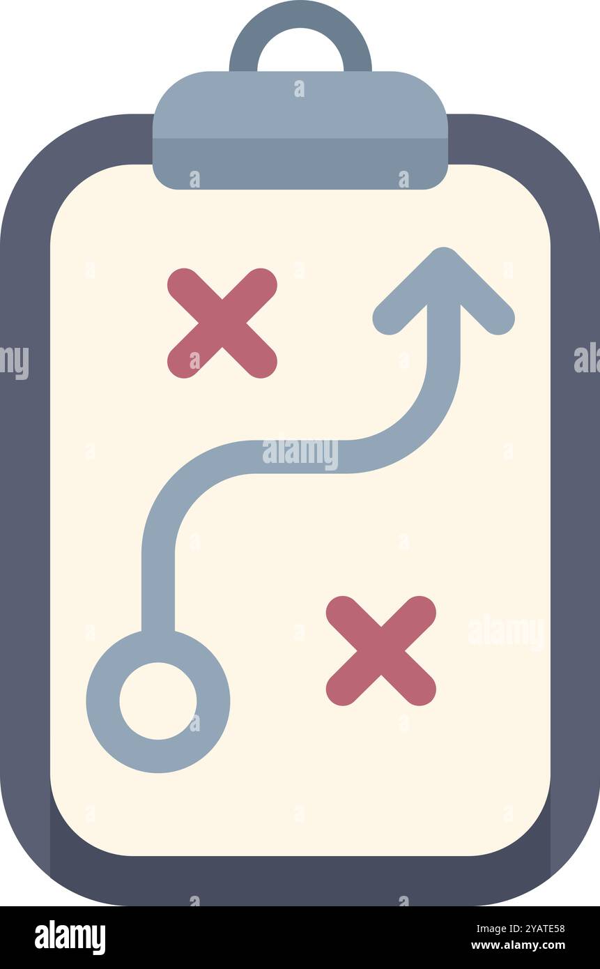 Clipboard is showing strategic planning with arrows representing ...